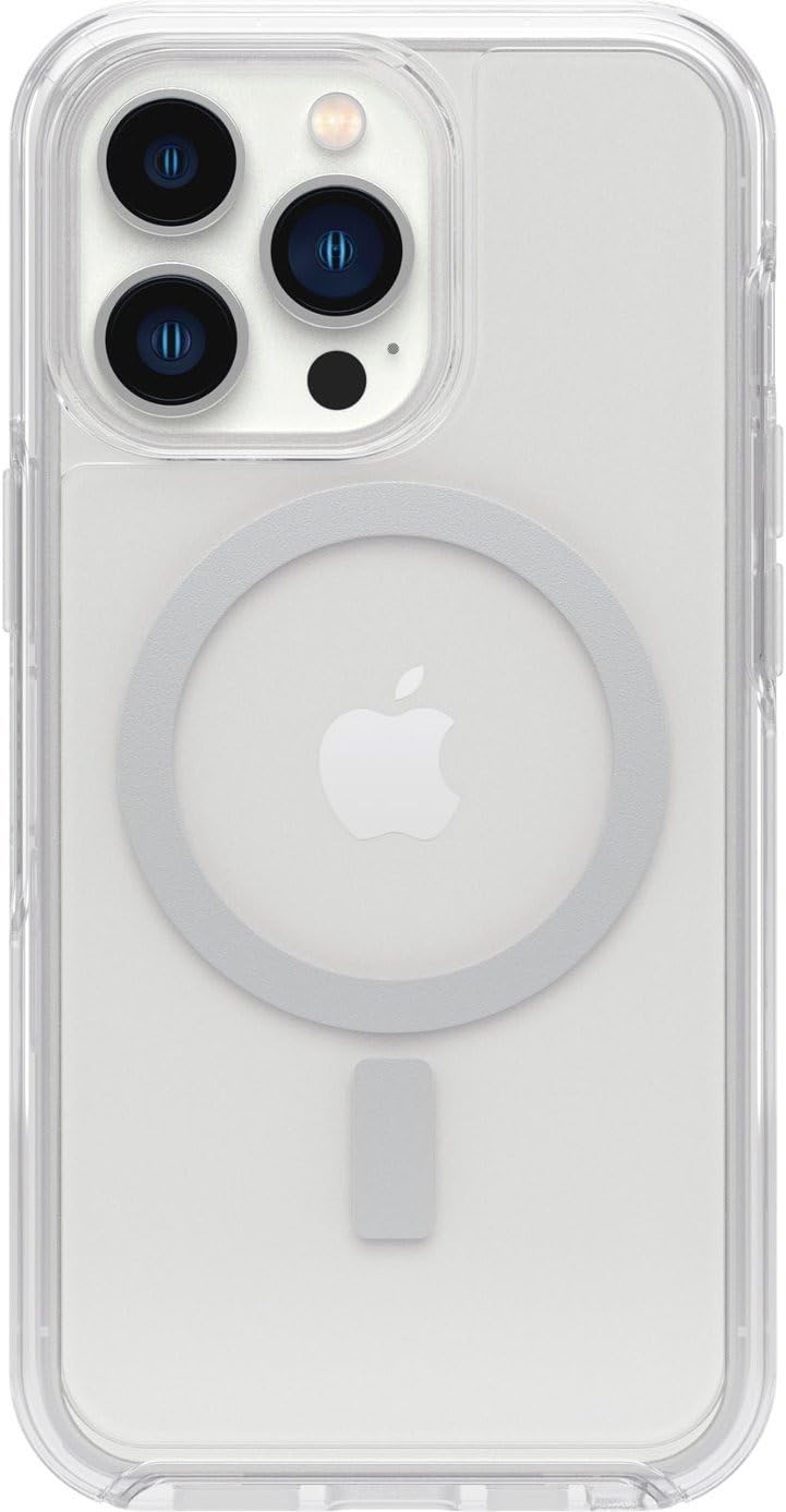OtterBox iPhone 13 Symmetry Series+ Case - Clear, Ultra-Sleek, Snaps to MagSafe, Raised Edges Protect Camera & Screen