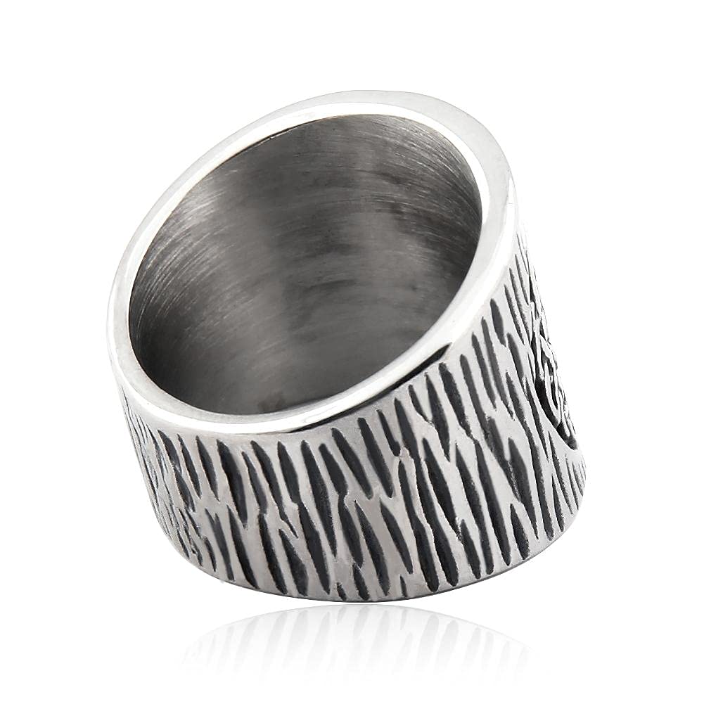 BAVIPOWER Viking Hel Goddess Norse Ring Celtic Charming Unique Stainless Steel Accessory For Men Women