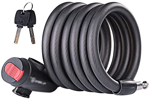 Bicycle Lock, 120/180Cm, with Key Cable Lock, Suitable for Bicycle Tricycle Scooter Lock, Anti-Theft Mountain Bike Lock(Size:180cm)