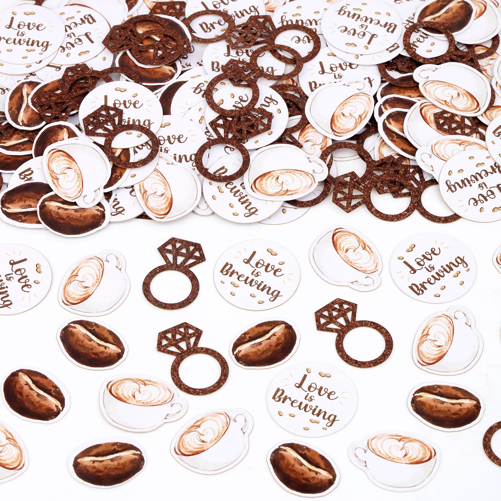 Coffee Bridal Shower Decorations - 200PCS Coffee Confetti, Love is Brewing Bridal Shower Decorations, Coffee Table Decorations for Love is Brewing Wedding Shower Engagement Party