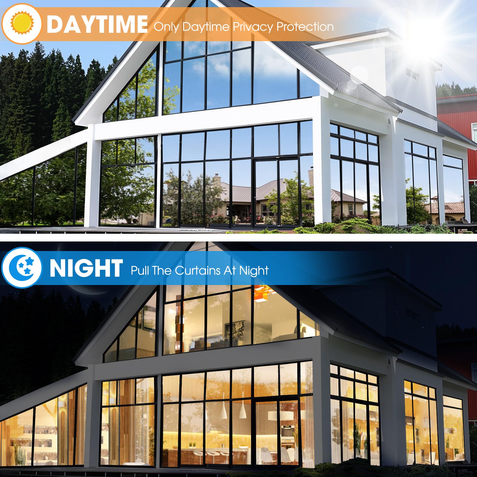 bofeifs Window Tint for Home One Way Privacy Window Film Sun Blocking Reflective Removable Window Clings for Glass Windows See Out Not in Uv Heat Blocker Peel and Stick Mirror Summer House Window Tint