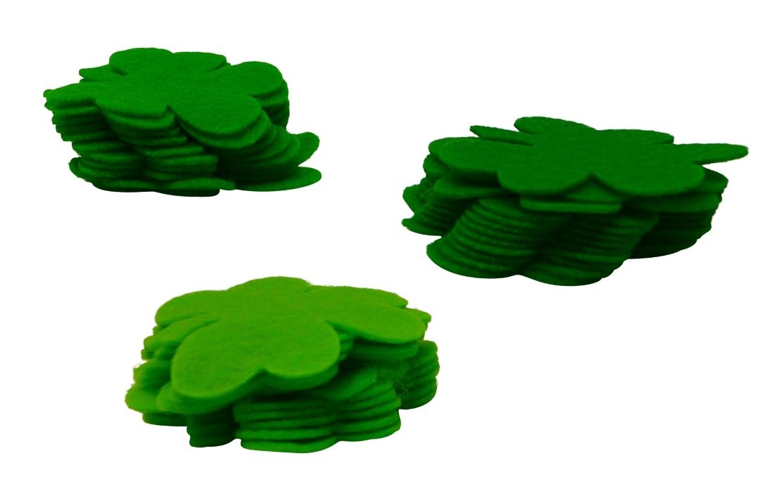 Large Saint Patrick's Day Green Shamrock Felt Confetti (Pack of 36, Size: 1.5") Perfect for Saint Patrick's Day Party Decor, Art & Craft