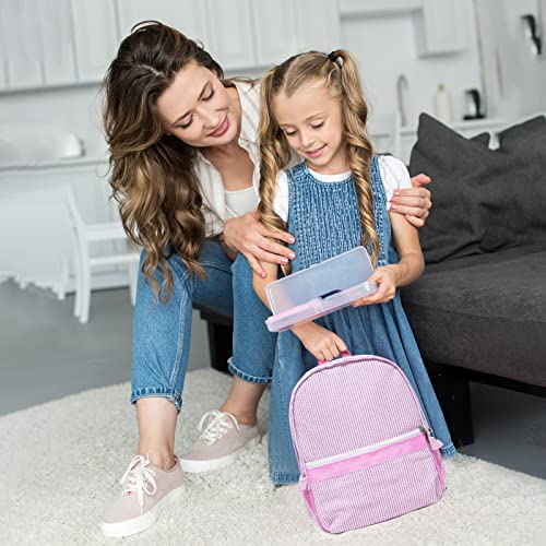 Gabigaba Toddler Backpack for Girls Seersucker Pleated Flower Edge Kids Lightweight Backpack Pink Mini Preschool Backpack (PINK)