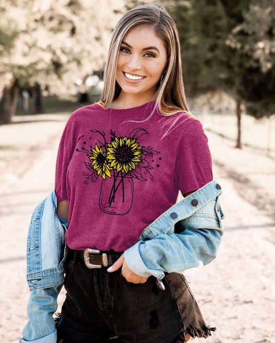 Bealatt Womens Graphic Hoodies Cute Sunflower Vase Graphic Pullover Sweatshirts Fall Clothes Sweaters 2022 Trendy Plus Size Tunic Tops Purple,XXL