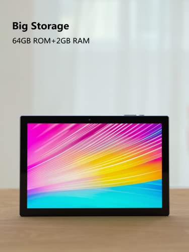 Tablet, 10 inch Tablets Android, 64GB ROM & 512GB Expand, 2+8MP Dual Camera, WiFi, Bluetooth, 1280x800 IPS Touch Screen Computer Tablet PC, 6000mAh Battery, Google GMS Certified Tablets, Black