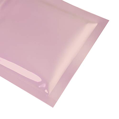 QQ Studio 100 Durable Double-Sided Metallic Foil Mylar Flat Ziplock Bag 7.5x10cm (3x4) (Pink)