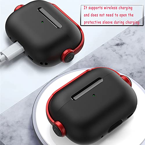 for Airpods Pro 2nd Case,Cover for airpod Pro 2 TPU+PC Material,Shock-Proof and Drop-Proof for Air pods Pro2 (Black+red)