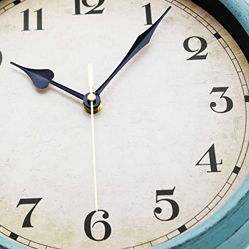 Filly Wink Wall Clock,11 inch Retro Wall Clocks Battery Operated,Silent Non Ticking Classic Quartz Clocks,Decorative Home Living Room Bedroom Office School(Teal)