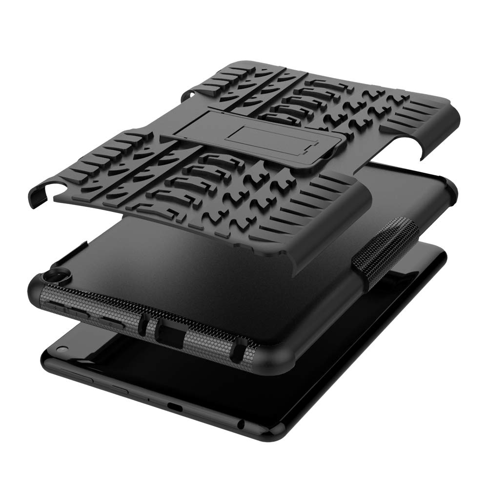 Boskin for Kindle Fire hd 8 case Fire hd 8 Plus case 2020 Release 10th Generation,Shockproof Kickstand Cover (Black-Black)