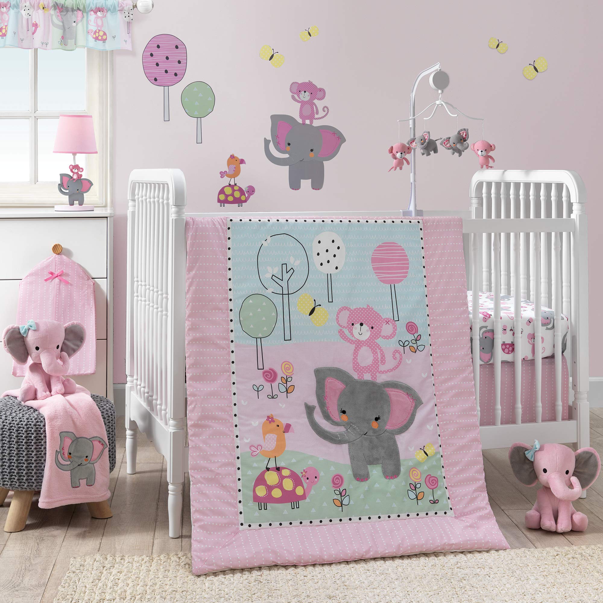Bedtime Originals Twinkle Toes Lamp with Shade & Bulb, Pink
