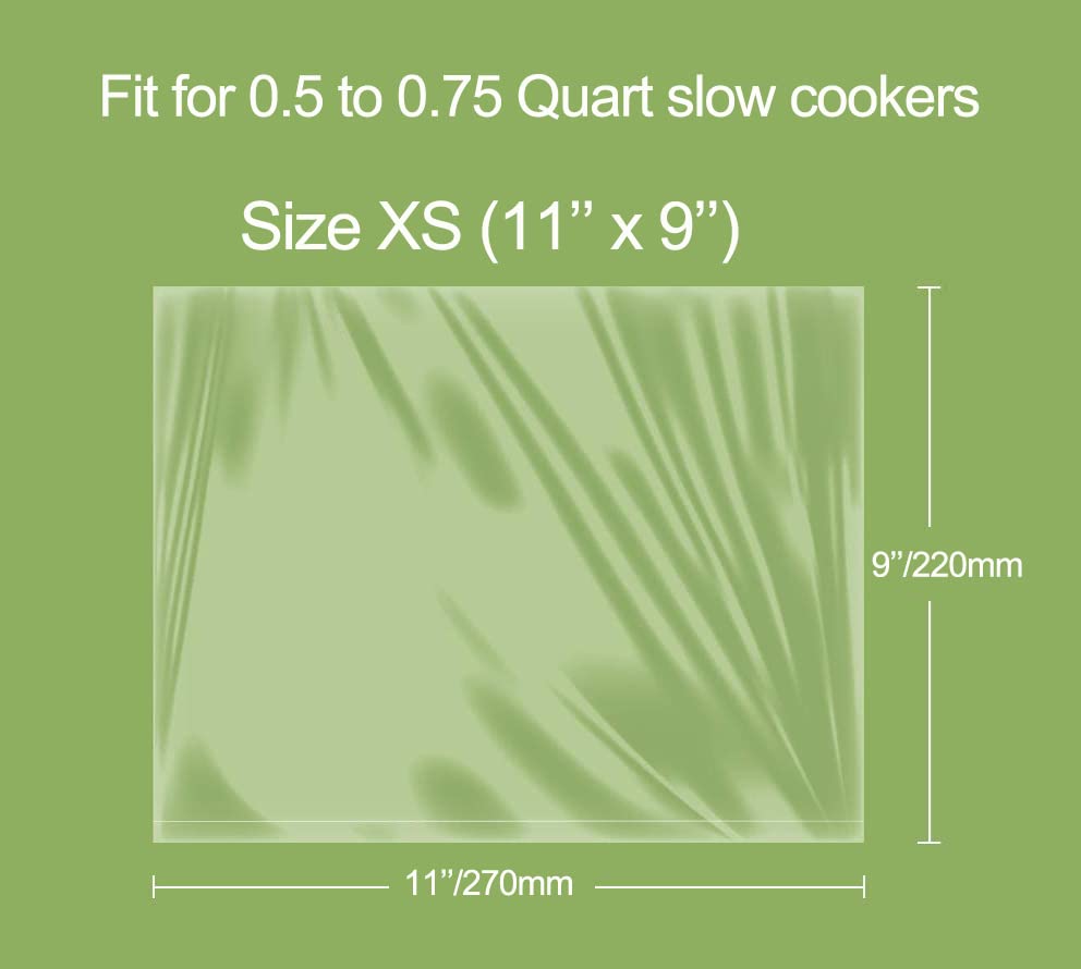 Qvin 0.65 qt mini slow cooker warmer with 10pcs slow cooker lines for 0.5Qt-0.75qt pots