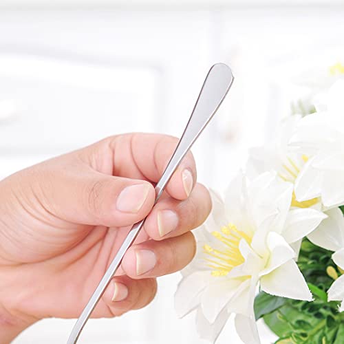 Long Handle Spoons,7.6-inch Ice Tea Spoon, Coffee Stirrers,Ice Cream Spoon, AXIAOLU Premium Stainless Steel Coffee Spoons, Cocktail Stirring Spoons, Set of 4(Silver)