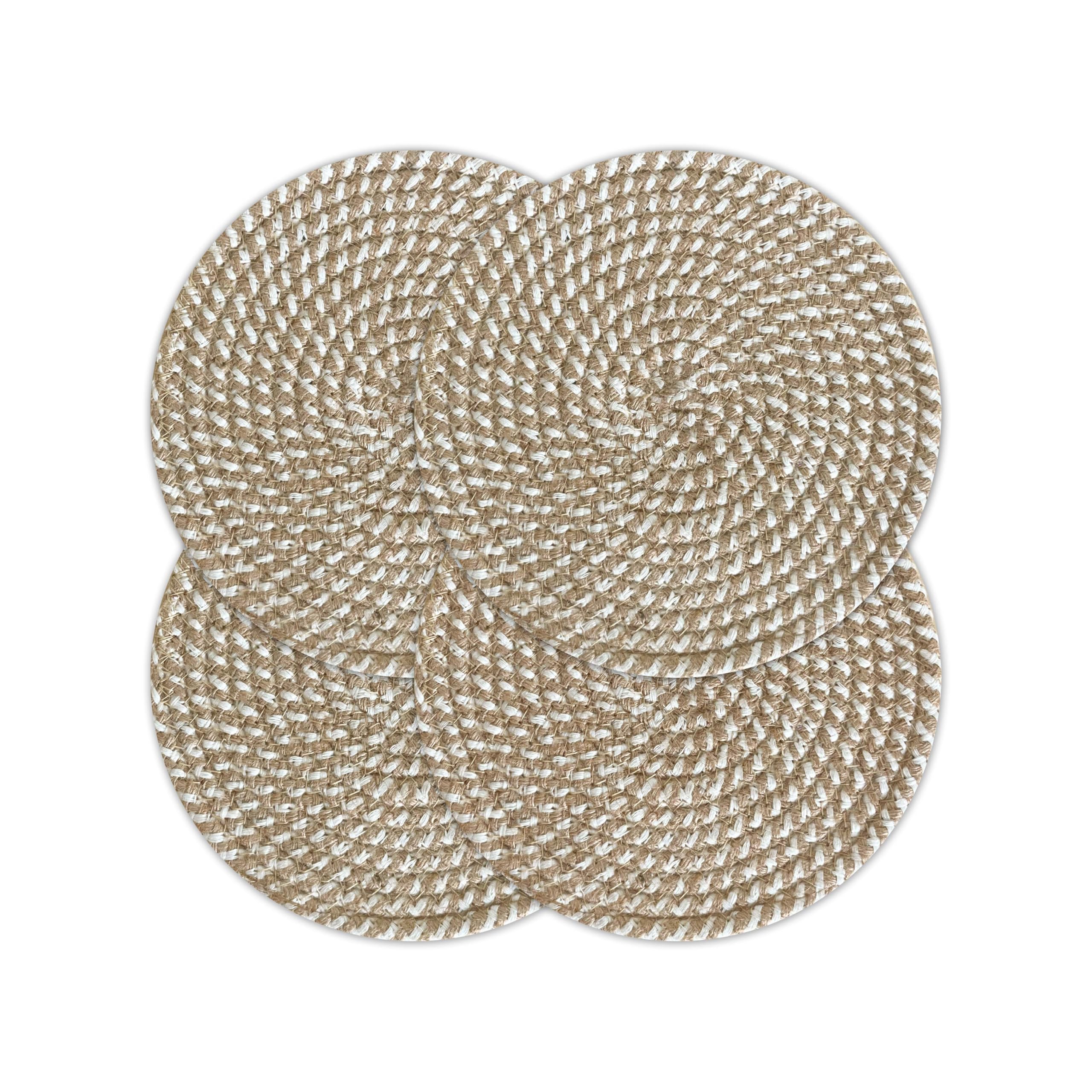 Chardin Home Braided 8 Inch Trivets - Set of 4, Rustic Boho, Absorbent, Heat Resistant Pot Holder for hot Pans, Dishes, Suitable for Table top, Kitchen counters, 100% Natural Sustainable Jute Ropes
