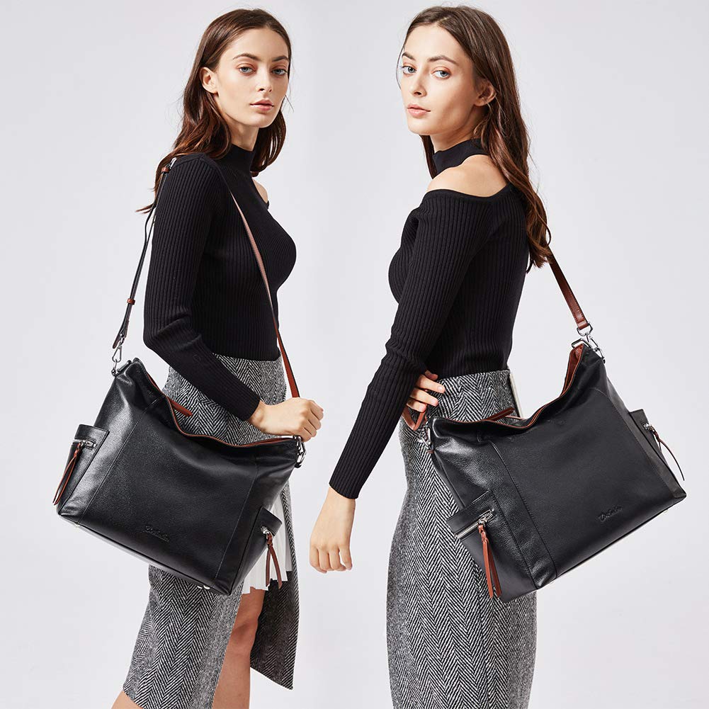 BOSTANTEN Genuine Leather Hobo Handbags Small Wristlet Purses