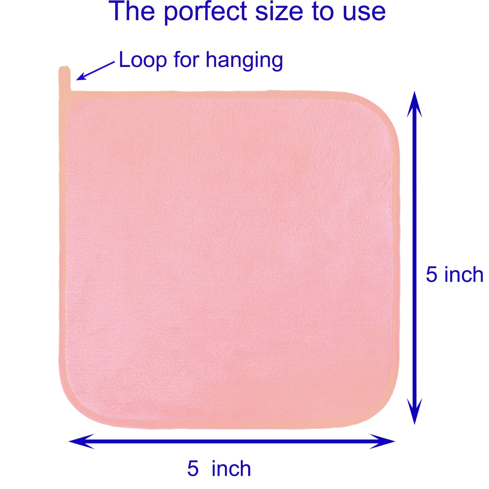 ππ±ππ«π ππ‘π’ππ€ Reusable Makeup Remover Face Cloth (10 pack), Makeup Removal Cleansing Cloth Eye Makeup Remover Cloths Gift Box Packaging for Women 5" X 5" -Pink