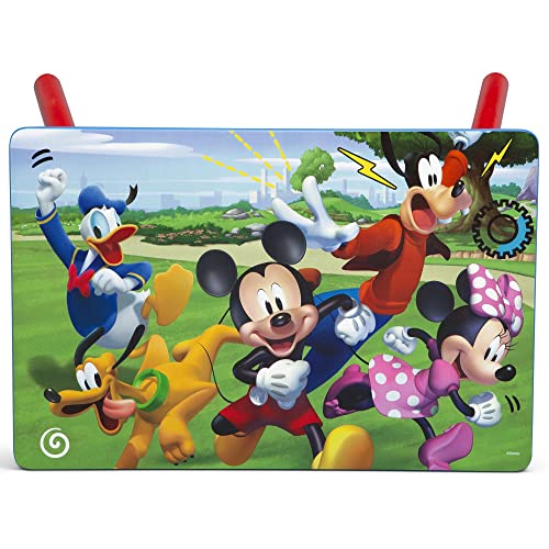 PZCXBFH Mickey Mouse 4-Piece Toddler Playroom– Set Includes Table and 2 Chairs and 6 Boxes of Toy Storage