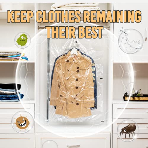 TAILI Hanging Vacuum Storage Bags Vacuum Sealer Bags Space Saver, 2 Long, 2 Short, Clear, 4 Pack