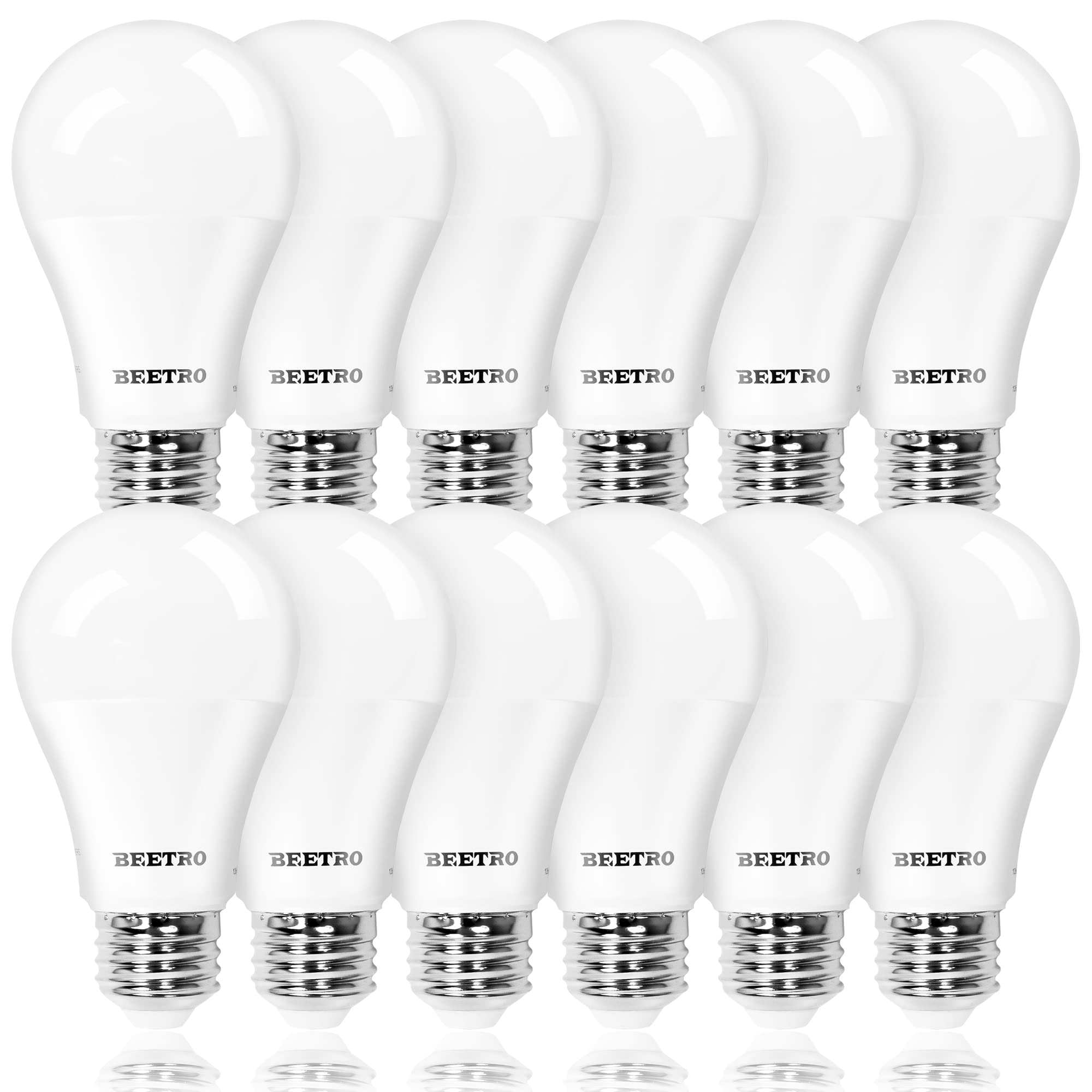 BEETRO Lighting Led Bulbs A19 9w 5000k 63w Equivalent 800 lumens Daylight Pack of 12pcs