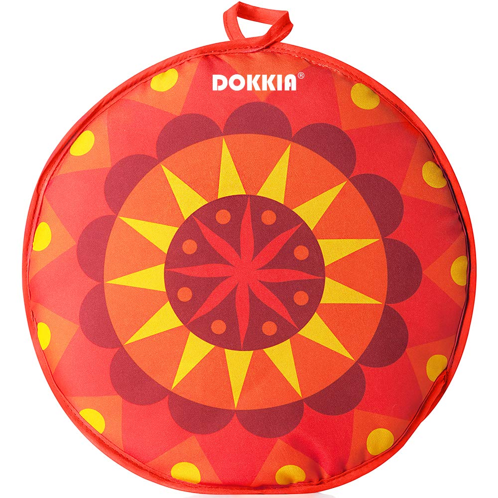 DOKKIA Tortilla Warmer Taco 12 Inch Insulated Cloth Pouch - Microwavable Use Fabric Bag to Keep Food Warm (12 Inch, Sunburst Sunflower Burrito Taco Tuesday Party)
