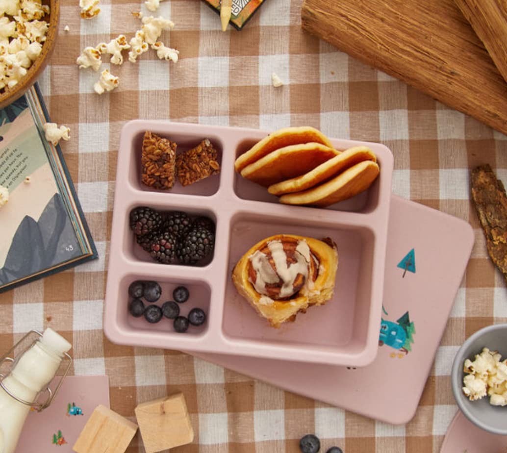 Austin Baby Co Leak-Proof Bento Lunch Box for Kids – Silicone Kids Lunch Container with 5 Leakproof Compartments – Food-Safe Materials, Sturdy, Dishwasher Safe, and BPA Free