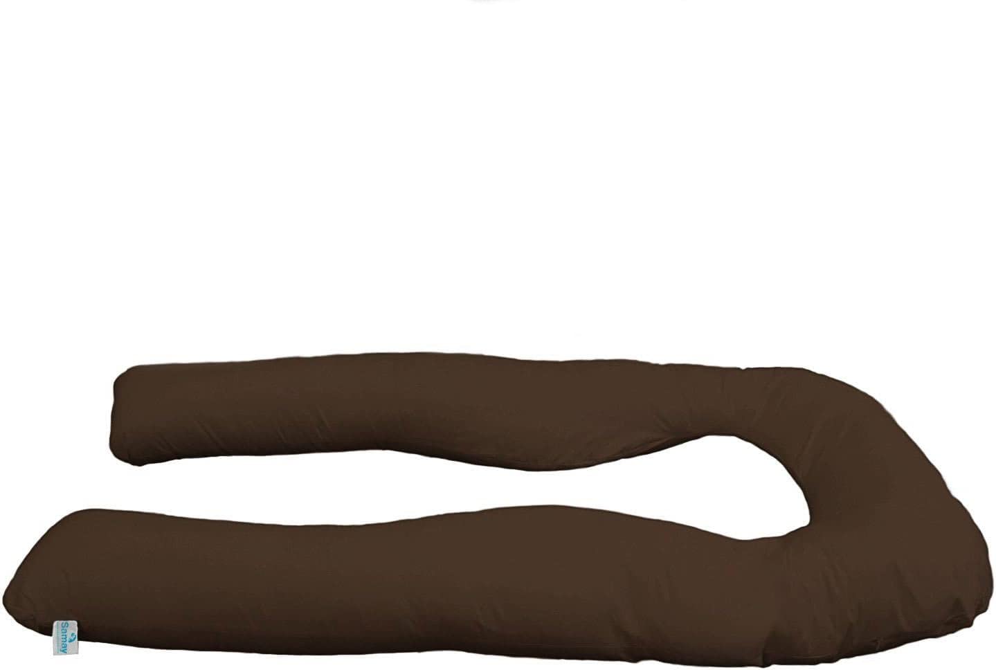 Samay Pregnancy Pillow - Brown U Shape Full Body Pillow and Maternity Support - Support for Back, HIPS, Legs, Belly for Pregnant Women