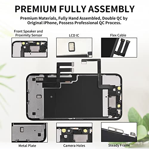 for iPhone 11 Screen Replacement 6.1β with Ear Speaker and Sensor Full Assembly Kit, 3D Touch LCD Display Digitizer Fix Tools with HD Glass Protector Front Earpiece Screws, Repair A2111, A2223, A2221