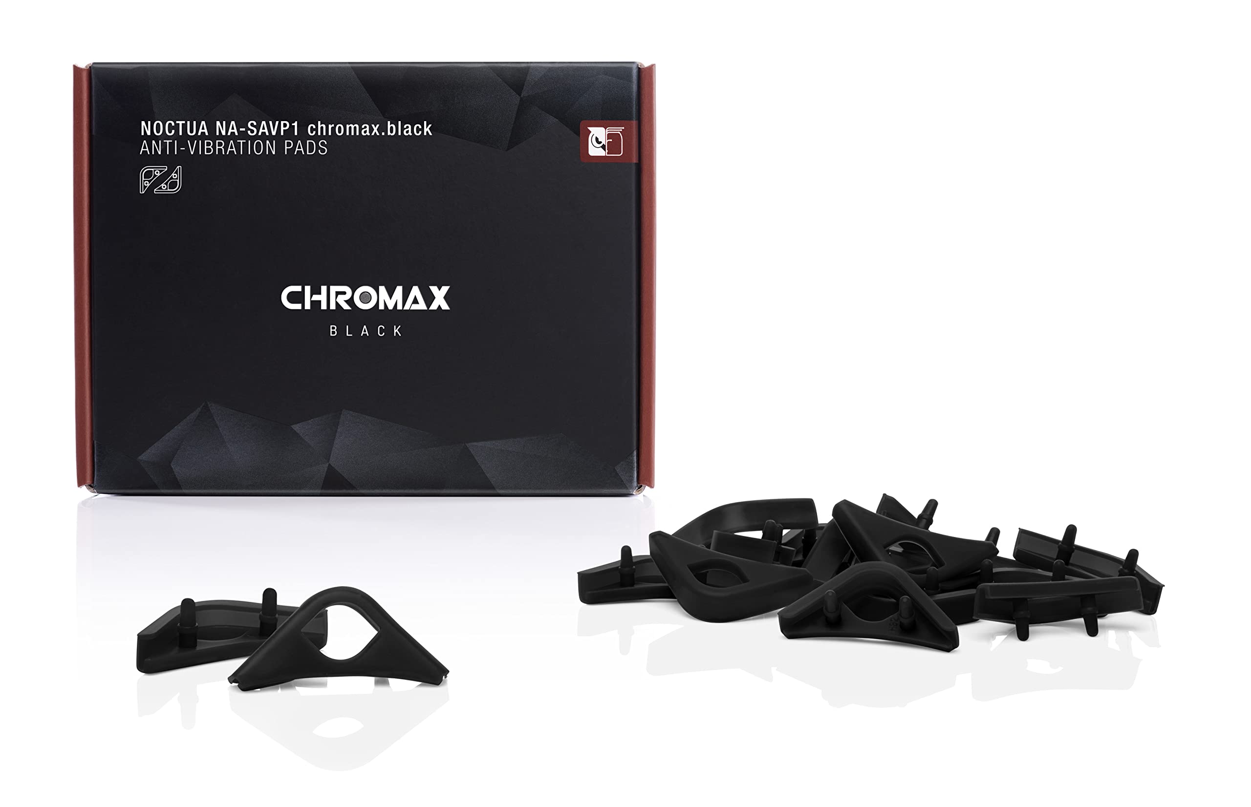 Noctua NA-SAVP1 chromax.Black, Anti-Vibration Pads for 120/140mm Noctua Fans (16-Pack, Black)