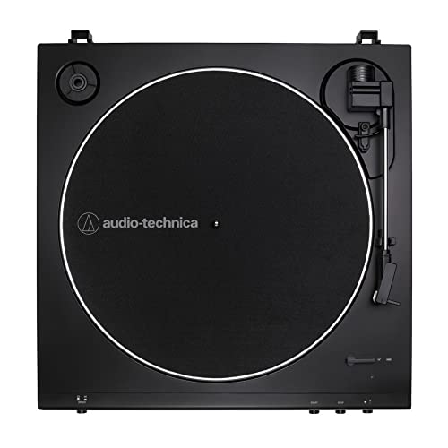 Audio-Technica AT-LP60X-BK Fully Automatic Belt-Drive Stereo Turntable, Black, Hi-Fi, 2 Speed, Dust Cover, Anti-Resonance, Die-Cast Aluminum Platter