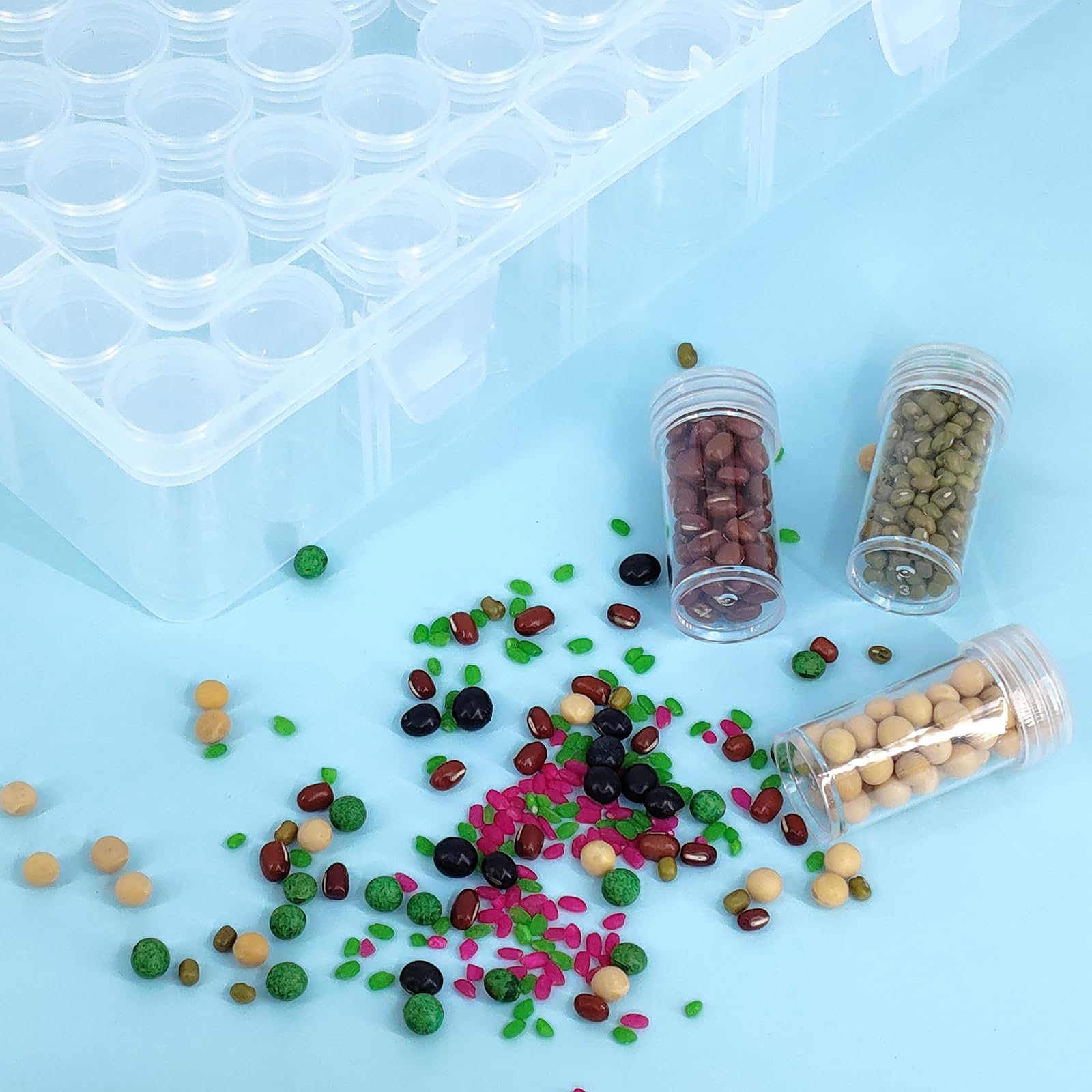 HMMHYY Small Storage Containers, 60 Seed Storage Organizers, Diamond Art Storage Containers Accessories Boxes With Stickers, Seed Storage Containers For Flower Plants Garden