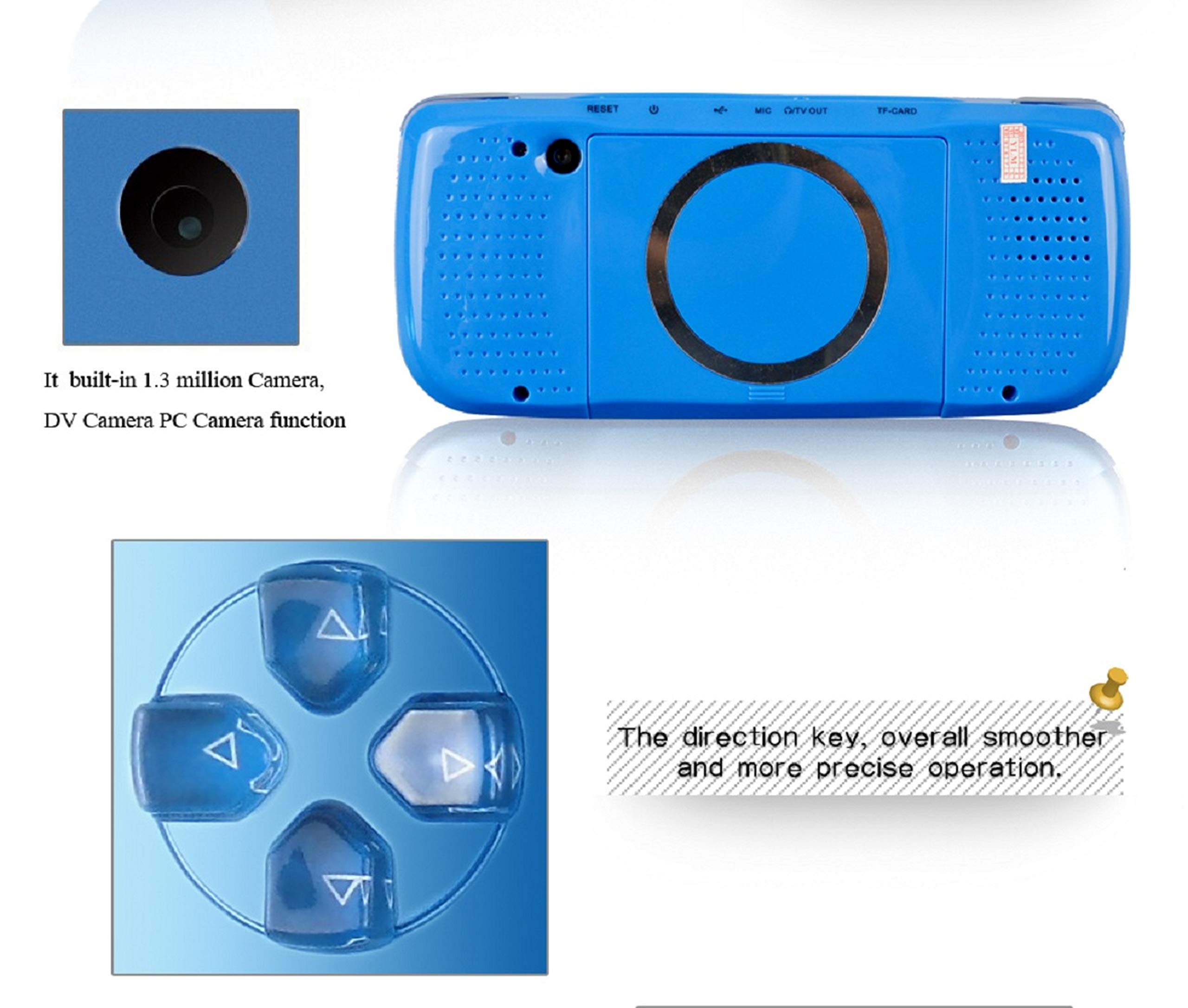 Handheld Game Console, Portable Video Game Console 4.3 Inch 3000 Classic Retro Game Console Pap-KIII , Support GBA / GBC / GB / SEGA / NES / SFC / NEOGEO (Blue)