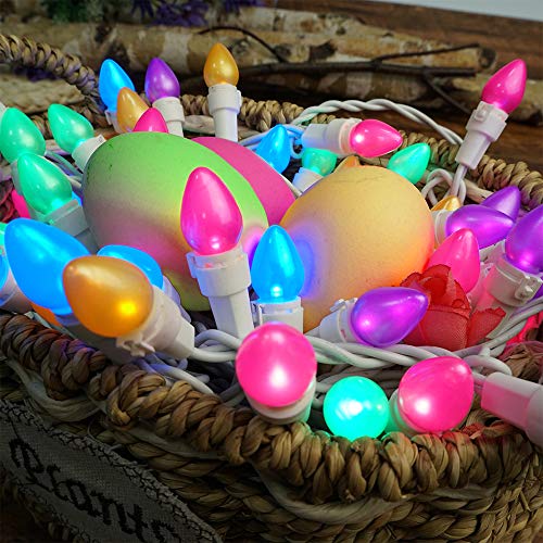 BOHON LED Christmas Lights White 50LEDs String Light with G15 Glass Bulbs Globe String Lights for Outdoor Indoor Party Tree Christmas Decor