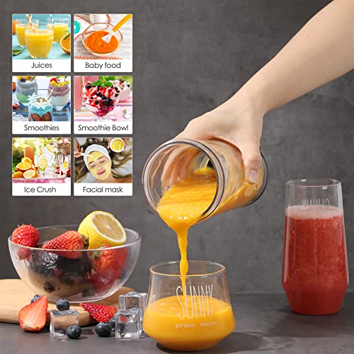 Portable Blender, Personal Size Blender for Shakes and Smoothies with 6 Blades, 270W, 20 Oz, IP67 Water-Resistant, USB-C Rechargeable 4000mAh Battery, Blending and Pulse Modes(Black)