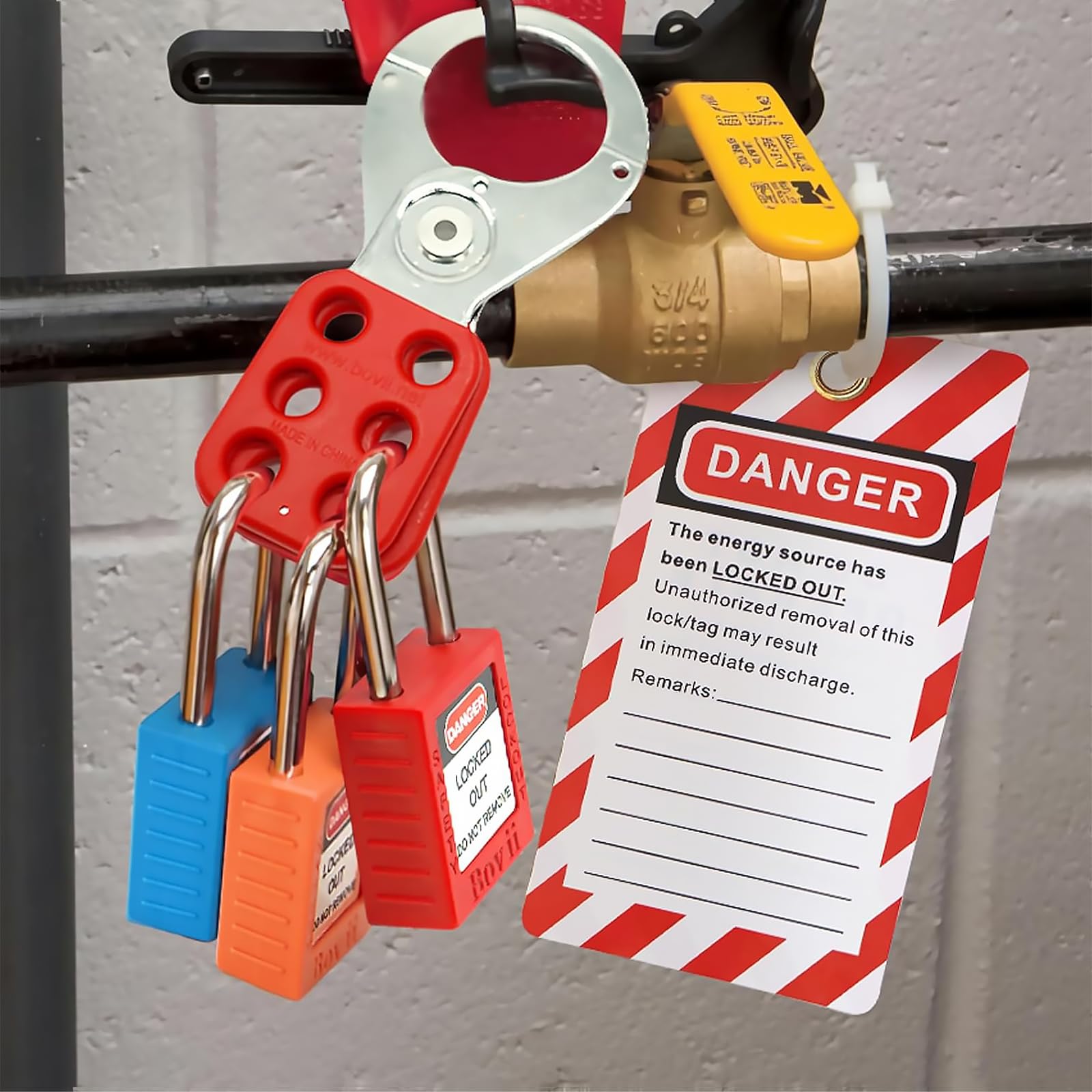 Boviisky 1 Red Lockout Tagout Locks Set, Loto Locks Keyed Different, 2 Keys Per Lock, OSHA Compliant Lockout Locks