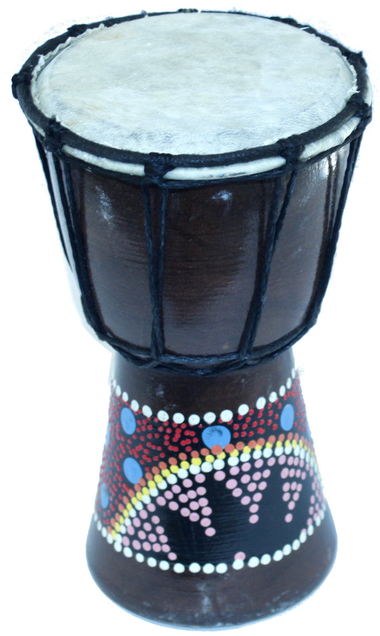 Holy Land Market Djembe or Jembe Drum With nature and Animals carving from Jerusalem - Medium size (25 cm or 10 Inches high)