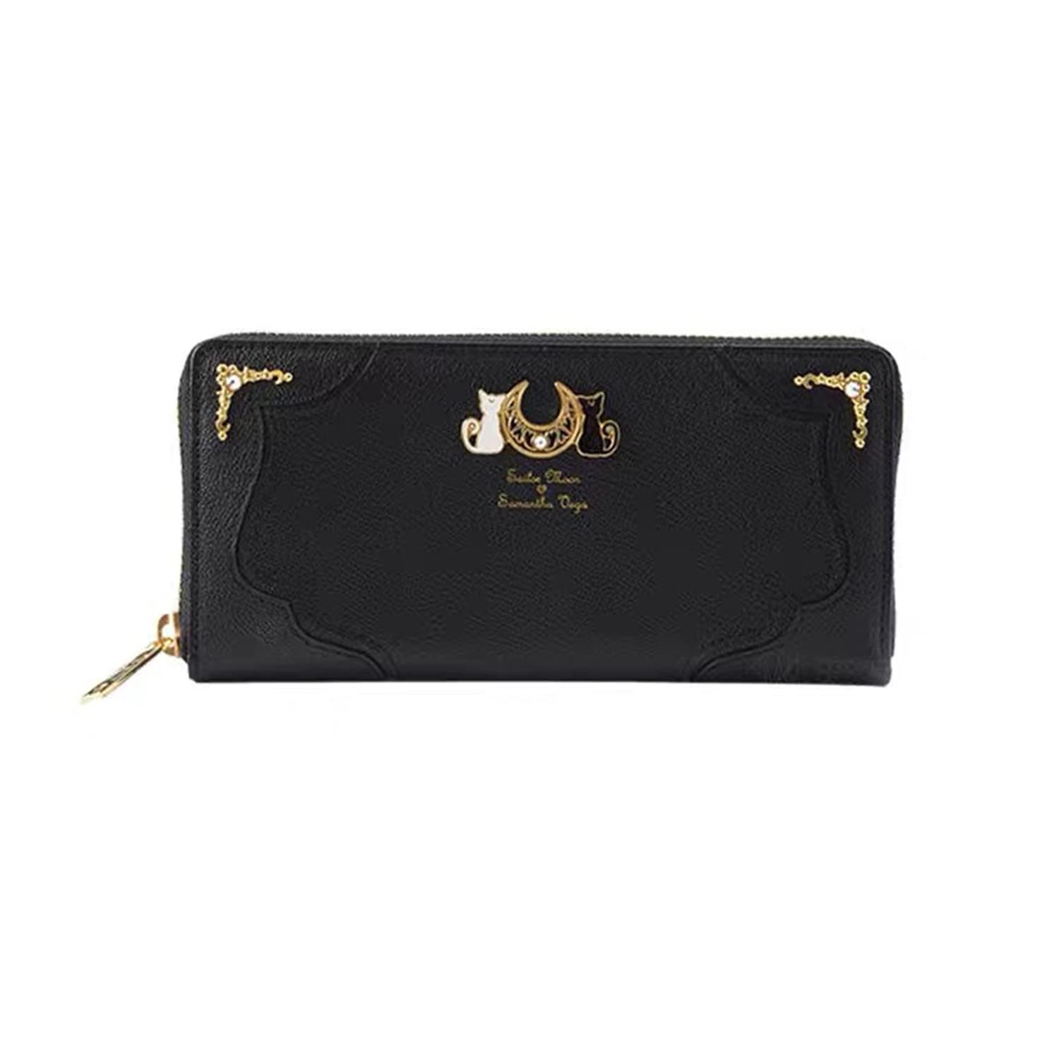 Buxomigrl Girls Moon Wallet Zipper Purse Anime Print PU Leather Credit Card Holder Bag