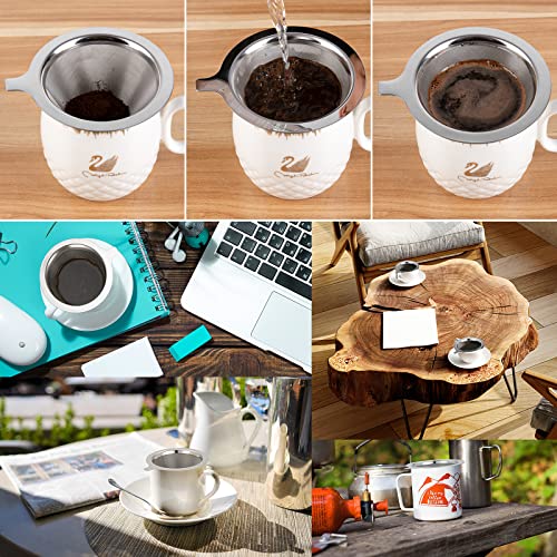 PREONA Pour Over Coffee Dripper,Reusable Coffee Filter,Slow Drip Paperless Stainless Steel Cone Coffee Coffee Maker,Easy to Use and Clean (1-2Cup)