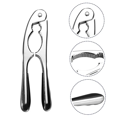 KICHOUSE 1pc Nutcrackers Stainless Steel Multifunctional Peeler Pistachios Nuts Multitools Nut Peeler Seafood Tools Set Crab Crackers Pecan Opener Kitchen Gadget Handheld Nut Opener Pliers