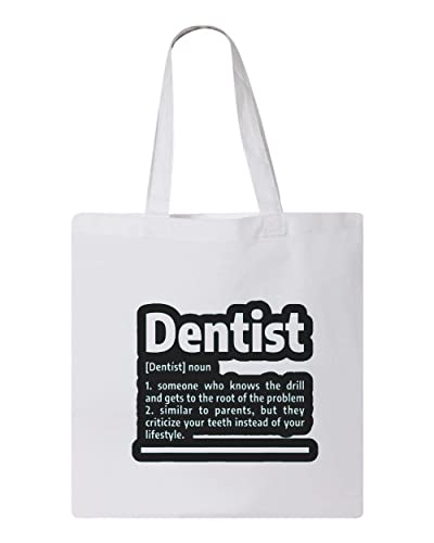 DENTIST DESIGN, Reusable Tote Bag, Lightweight Grocery Shopping Cloth Bag, 13โ x 14โ with 20โ Handles