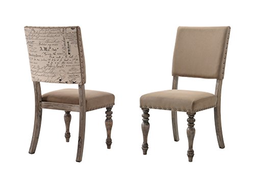 Roundhill Furniture Birmingham Dining Set, One Size, Driftwood Finish