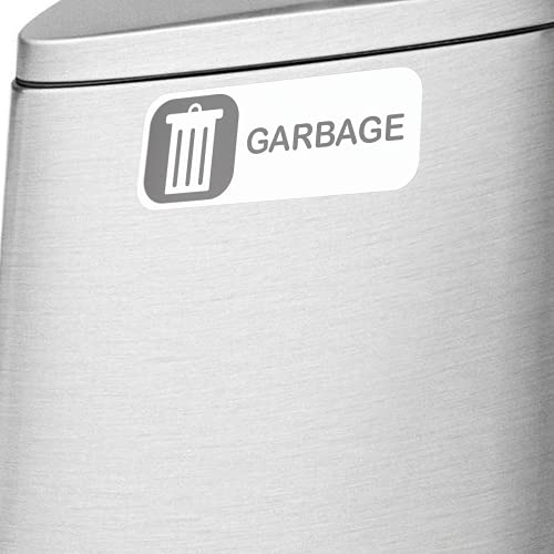 Garbage Trash Recycle Compost Stickers - 3 Durable Vinyl Labels for Effortless Bin Labeling (6" x 2.25") by Flippin Stickers