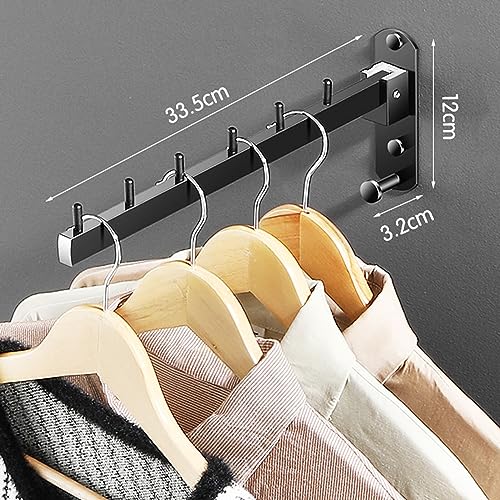 Haokaini 2pcs Laundry Hangers Wall Mounted Clothes Hanger Rack Foldable Stainless Steel Heavy Duty Clothing Drying Rack for Laundry Room Bathroom Balcony Utility Room