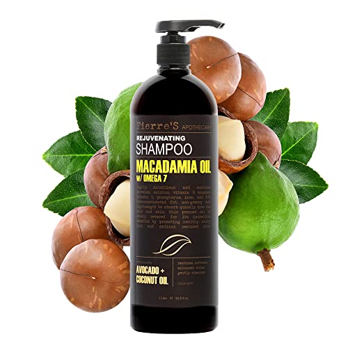 Pierre'S Apothecary Macadamia Oil Hydrating Shampoo for Dry Hair, Renewing Damage Repair, Moisturizing, All Hair Types, 33.8 oz