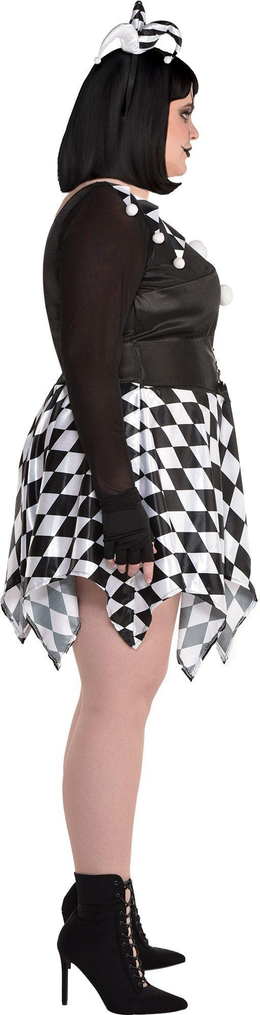 Women's Black and White Naughty Jester Costume Set - Small (2-4) - Fun and Flirty Party Wear Perfect for Halloween and Themed Party Fun