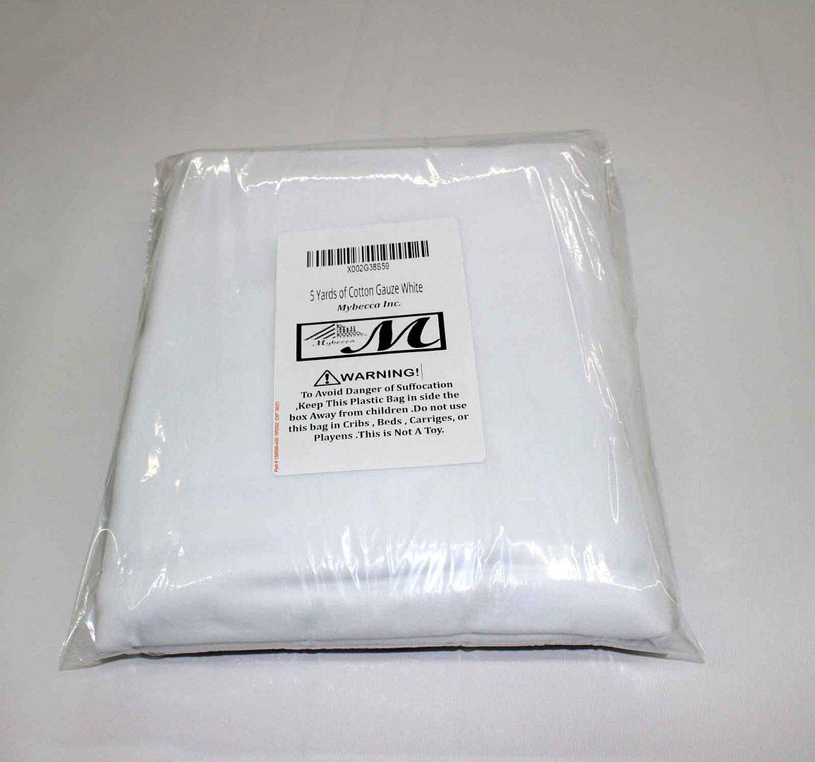 Cotton Gauze (100% Cotton) 48/50" Wide Fabric for Skirts & Dresses, White (10 Yards)