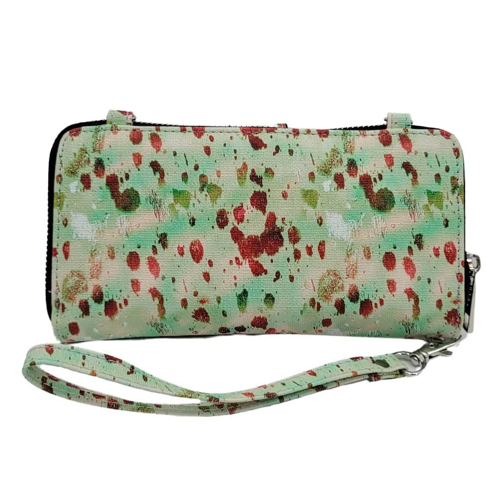 BHW COWPRINT HANDBAG AND WALLET SET WESTERN SUNFLOWER PRINT PURSES WESTERN BOOT BAG (BUTTERFLY)