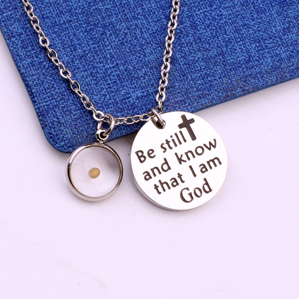 Be Still and Know That I Am God Mustard Seed Bracelet Inspirational Bible Verse Jewelry (bracelet)