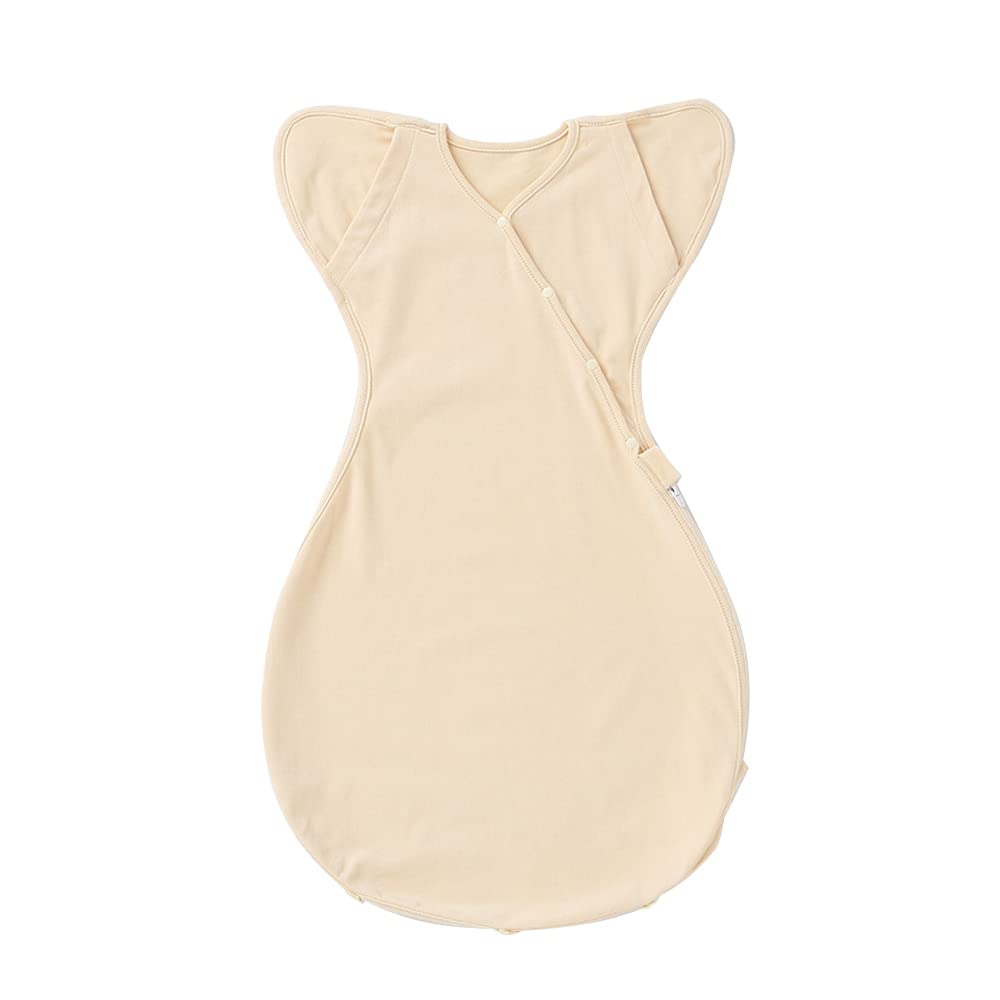 Bunnikins & Clover Transition Swaddle with 2 Way Zipper, Legs in/Out Design, Warm Up or Cool Down Transitional Arms Up Swaddle, Cotton Newborn Swaddling Sack Sleeping Sack 3-6 Months