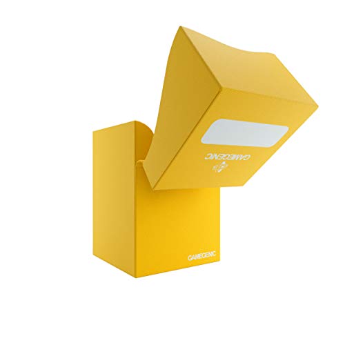 Gamegenic Deck Holder 100+ Casual Deck Box | Double-Sleeved Card Storage with Flex Card Divider | Premium Card Game Protector | Cobra Neck Technology | Holds up to 100 Cards | Yellow Color | Made