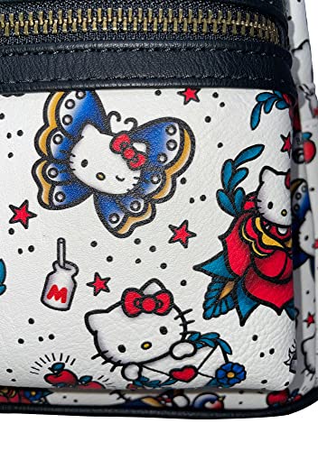 Loungefly Sanrio Hello Kitty Tattoo Allover Print Womens Double Strap Shoulder Bag Purse