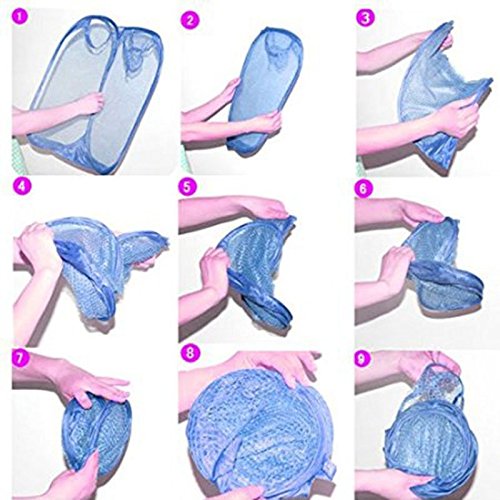 Rainbow Love 6pcs Foldable Pop Up Mesh Washing Laundry Basket Bag Bin Hamper Toy Tidy Storage